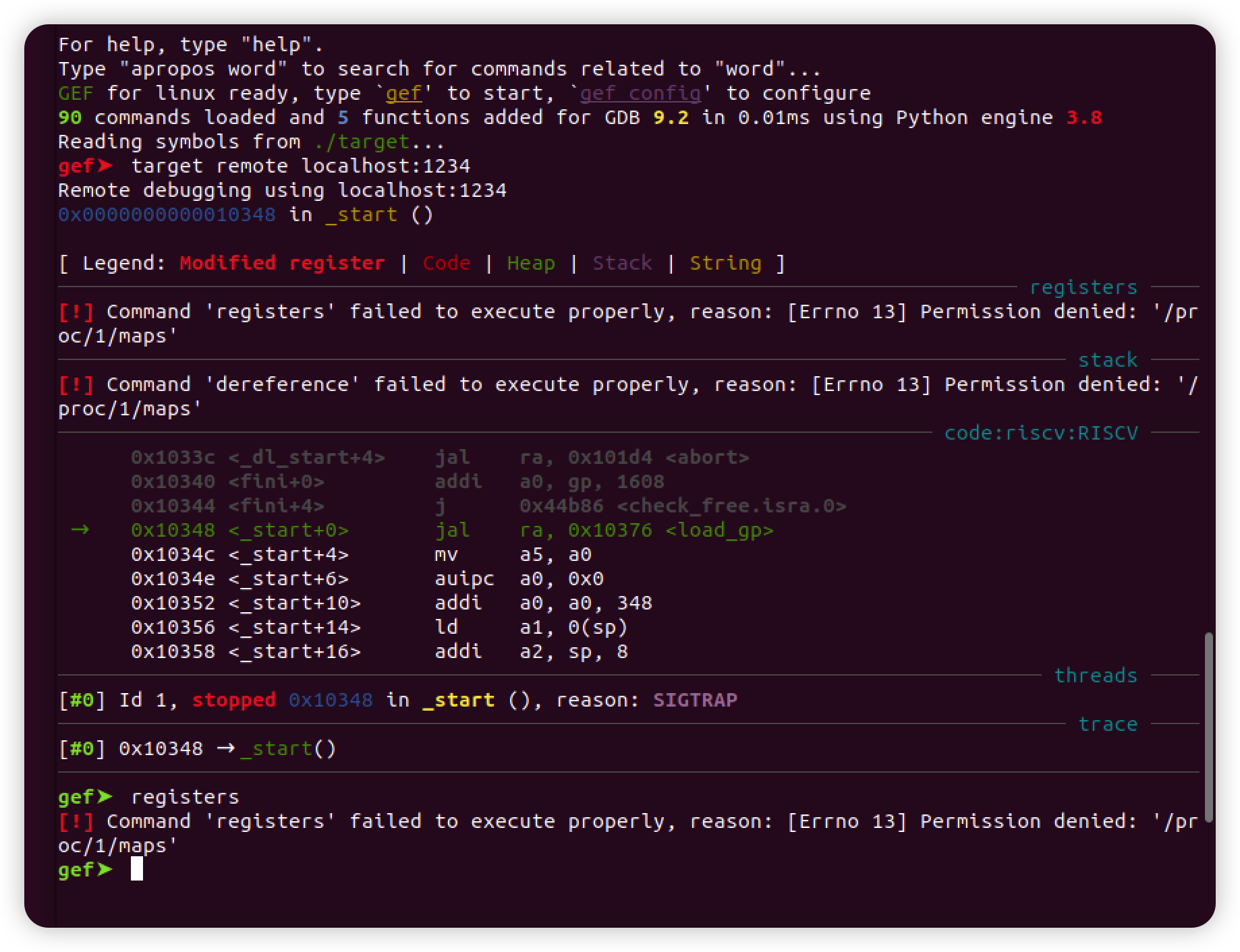 “Registers” can't use · Issue #885 · hugsy/gef · GitHub