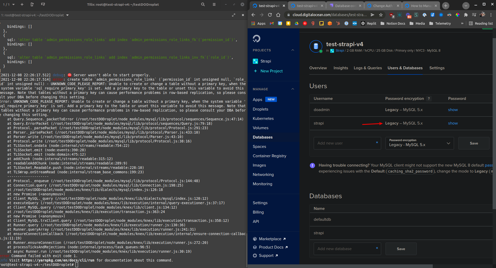 Can T Deploy To Mysql 8 On A Digital Ocean Managed Database Due To Tables Without Primary Keys