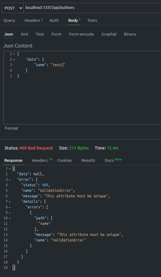 Duplicate validation is failing and returning a 500 error instead of 400 · Issue #8664 · strapi ...