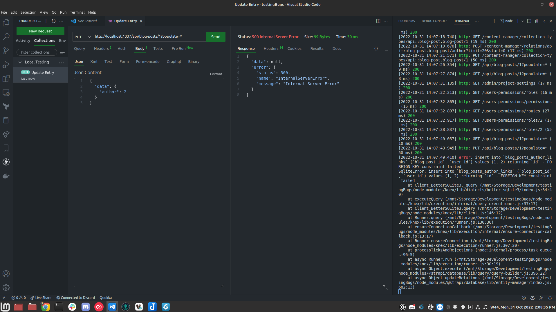 Passing non-existing ID to relation field causes HTTP 500 · Issue #14744 · strapi/strapi · GitHub