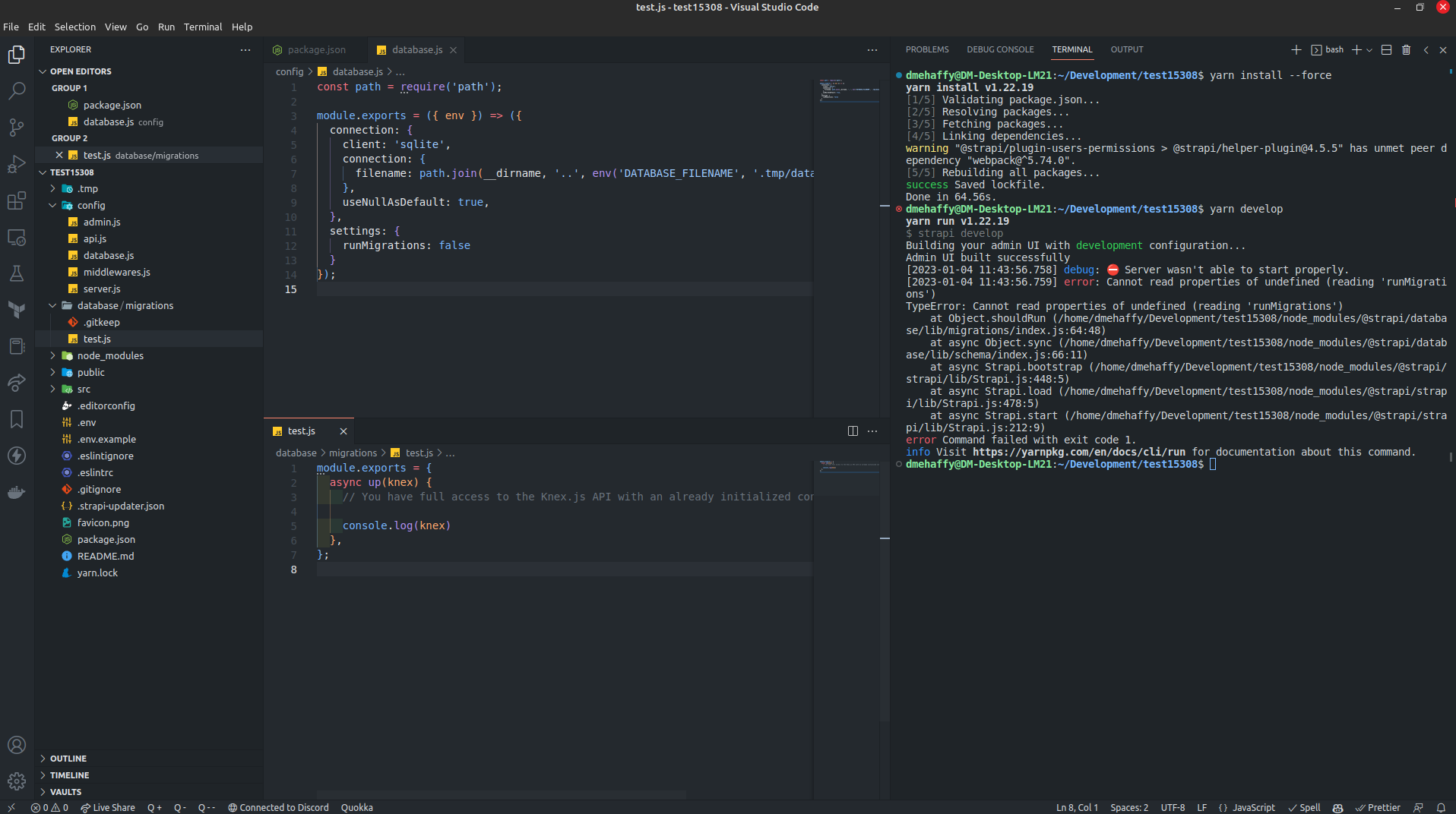 Cannot read properties of undefined (reading 'runMigrations') · Issue #15308 · strapi/strapi ...