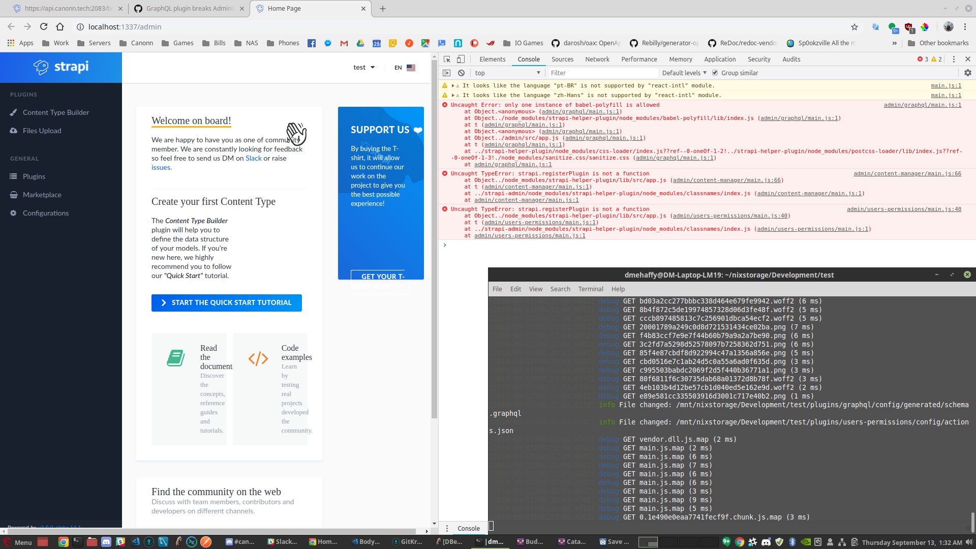 GraphQL plugin breaks AdminUI loading plugins on all ORMs · Issue #1938 · strapi/strapi · GitHub