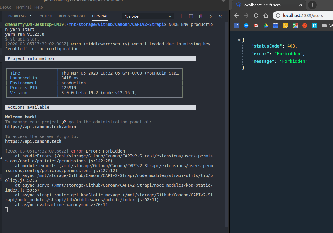 Forbidden errors spamming console logs · Issue #5434 · strapi/strapi · GitHub