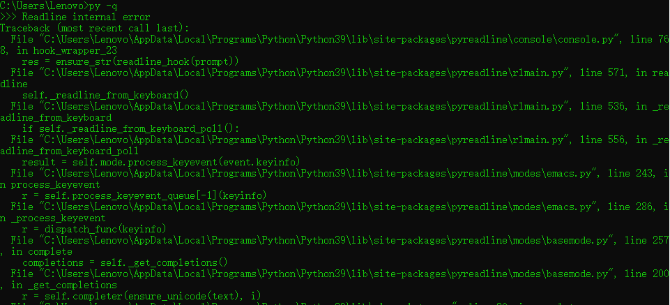AttributeError: module 'readline' has no attribute 'redisplay' · Issue #70 · pyreadline ...