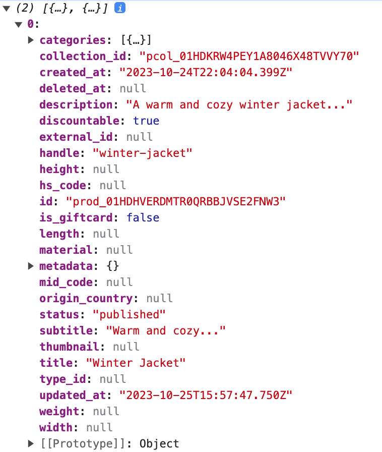 Variants Key Not Available In Products Object After Adding Categories · Issue 5478 · Medusajs