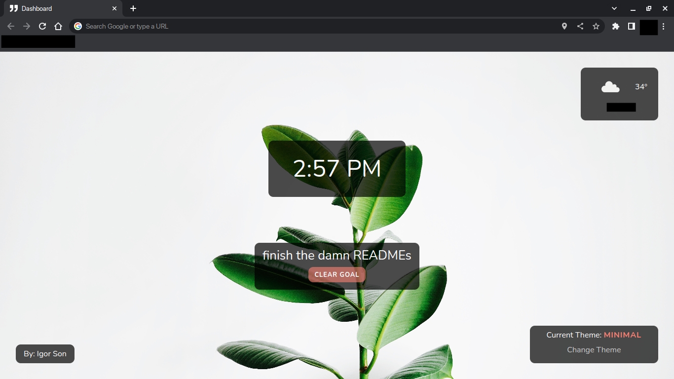 GitHub - danpiths/momentum-clone: An attempt at recreating the momentum dashboard chrome extension