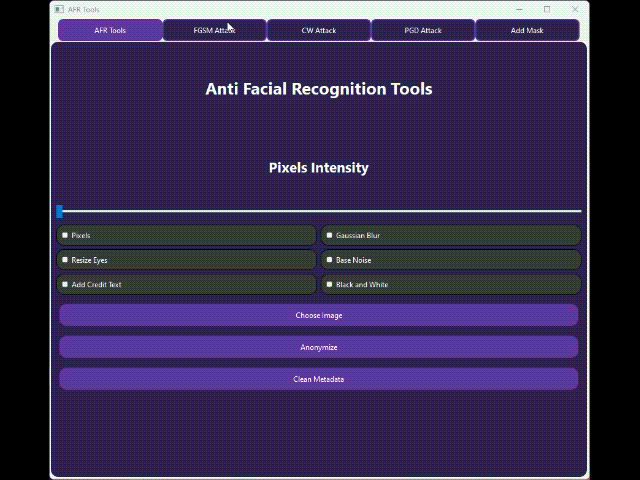 GitHub - BeyTek/AfrTools: Adversarial facial recognition attacks are ...