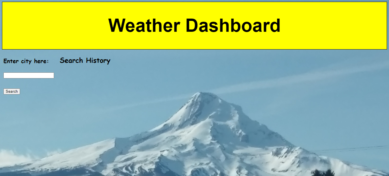 Github Yardboy2401weatherdashboard Wymore This App Is A Weather Dashboard That Runs In The 4376