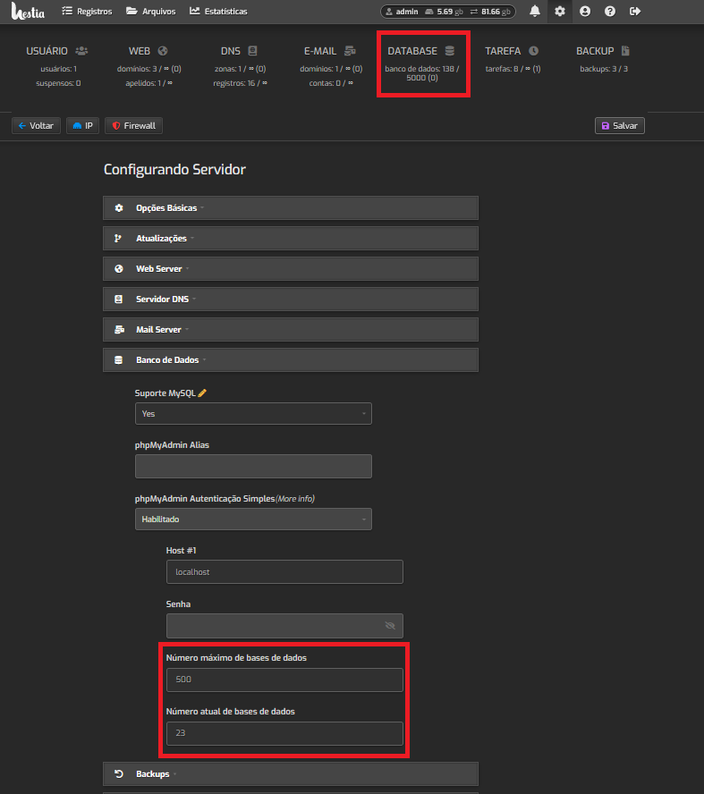Bug Wrong Number Of Databases And Total Allowed Databases In Server Config · Issue 3085