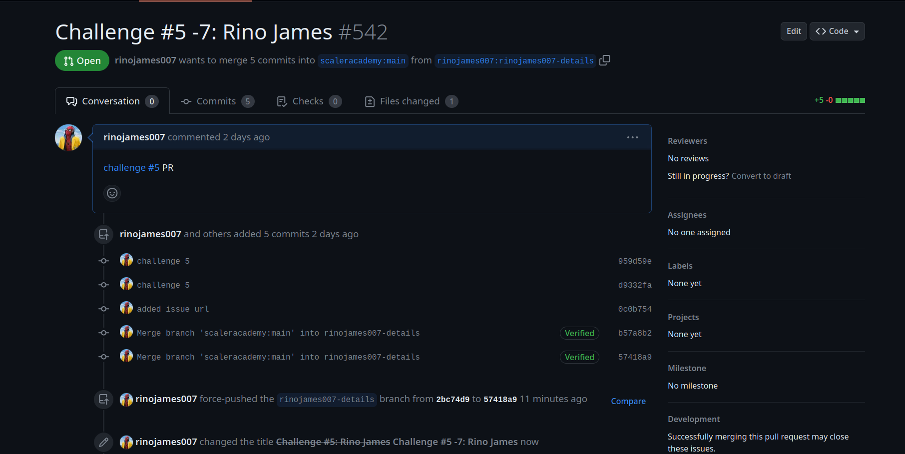 Challenge #11/30 : Rino James · Issue #173 · scaleracademy/scaler-open-source-september ...