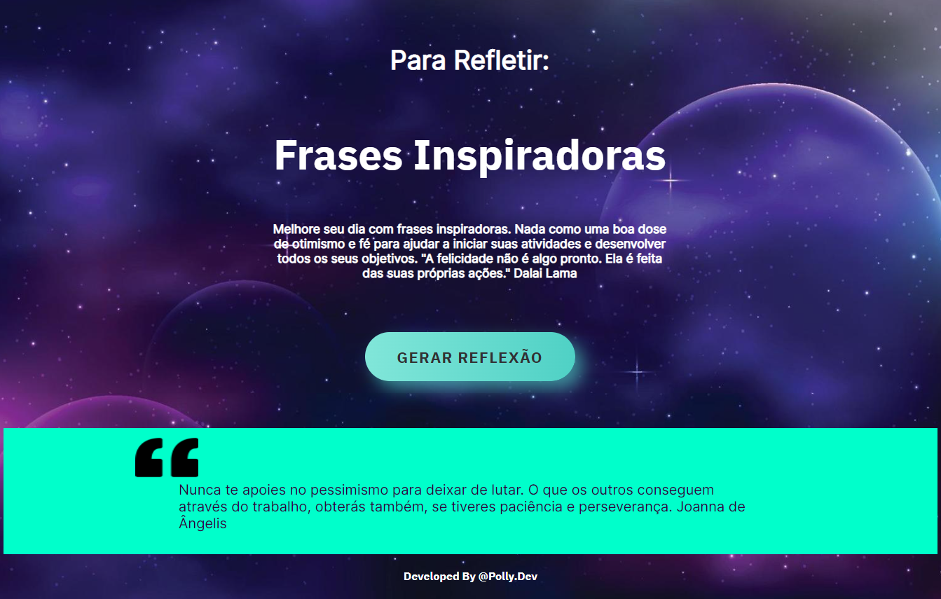 GitHub - Pollydev/gerador-frases-aleatorias: Refletir é um gerador de frases aleatórias com ...