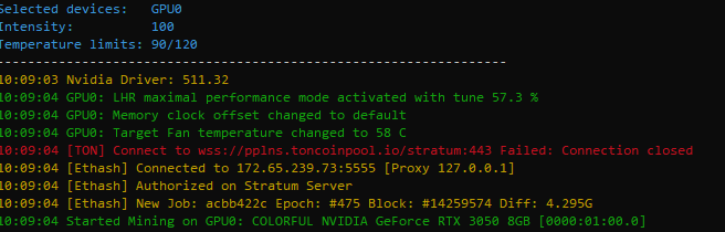 Proxy does not work with wss ton pool mining[v2.80][2.83 too] · Issue #654 · develsoftware ...