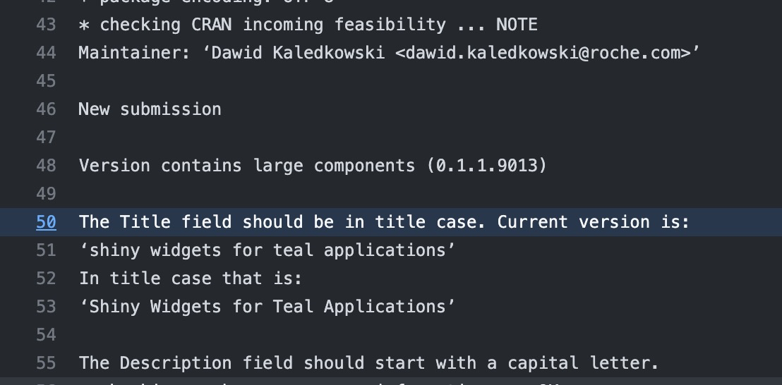 R CMD Check result: Update DESCRIPTION file · Issue #82 · insightsengineering/teal.widgets · GitHub