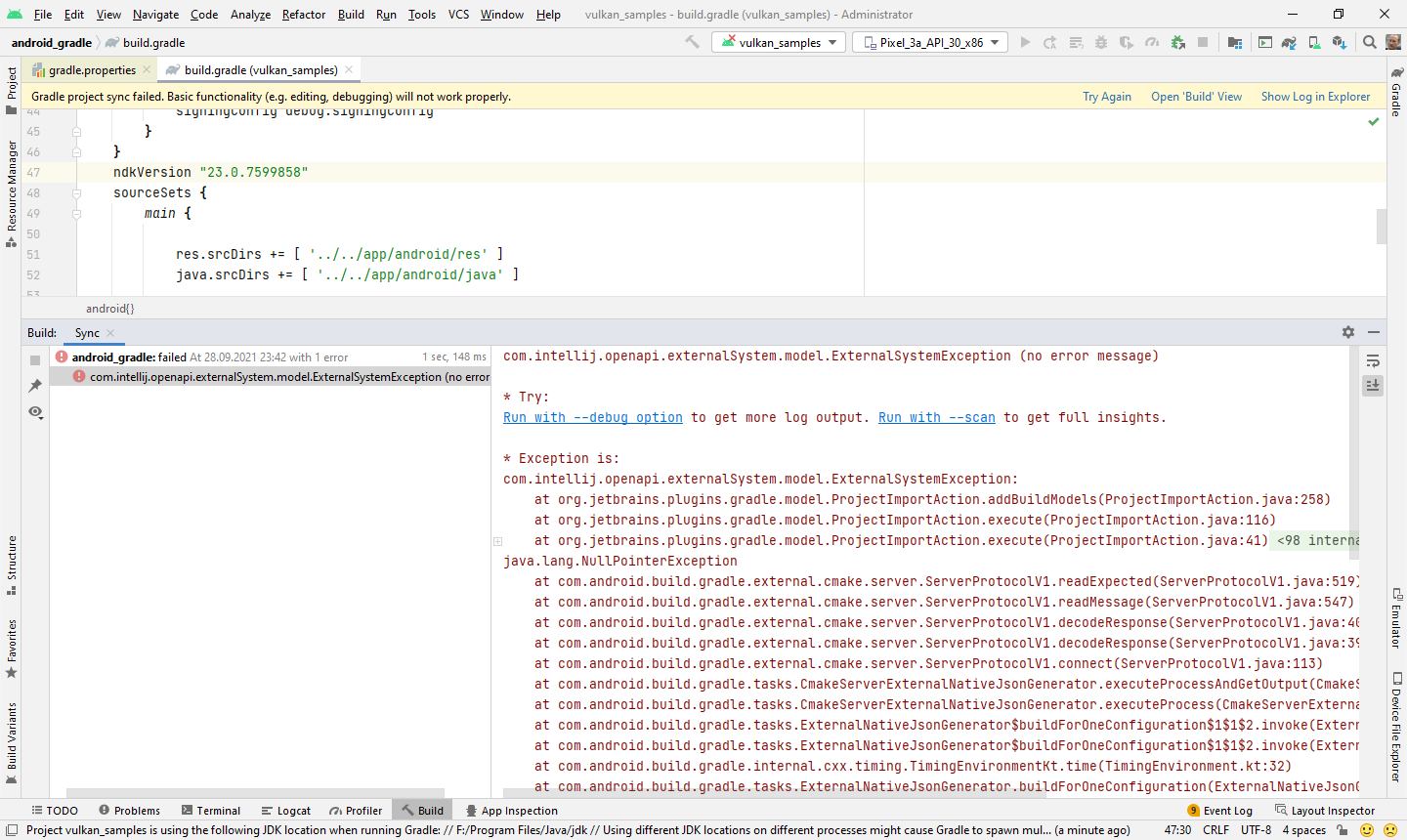Failed to building using Android Studio. · Issue #293 · KhronosGroup/Vulkan-Samples · GitHub