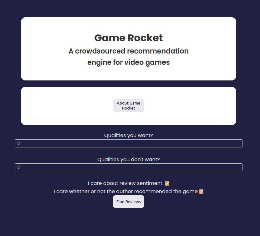 Github Goatedchopin Game Rocket Frontend The Frontend Portion Of The
