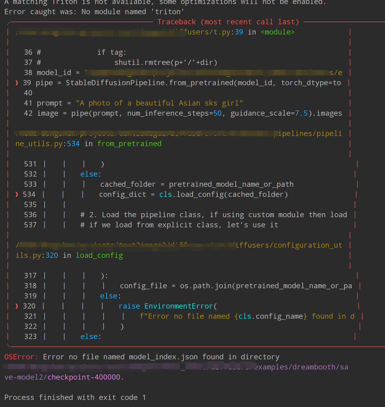 When I want to run the inference after training dreambooth, I report an error · Issue #2332 ...