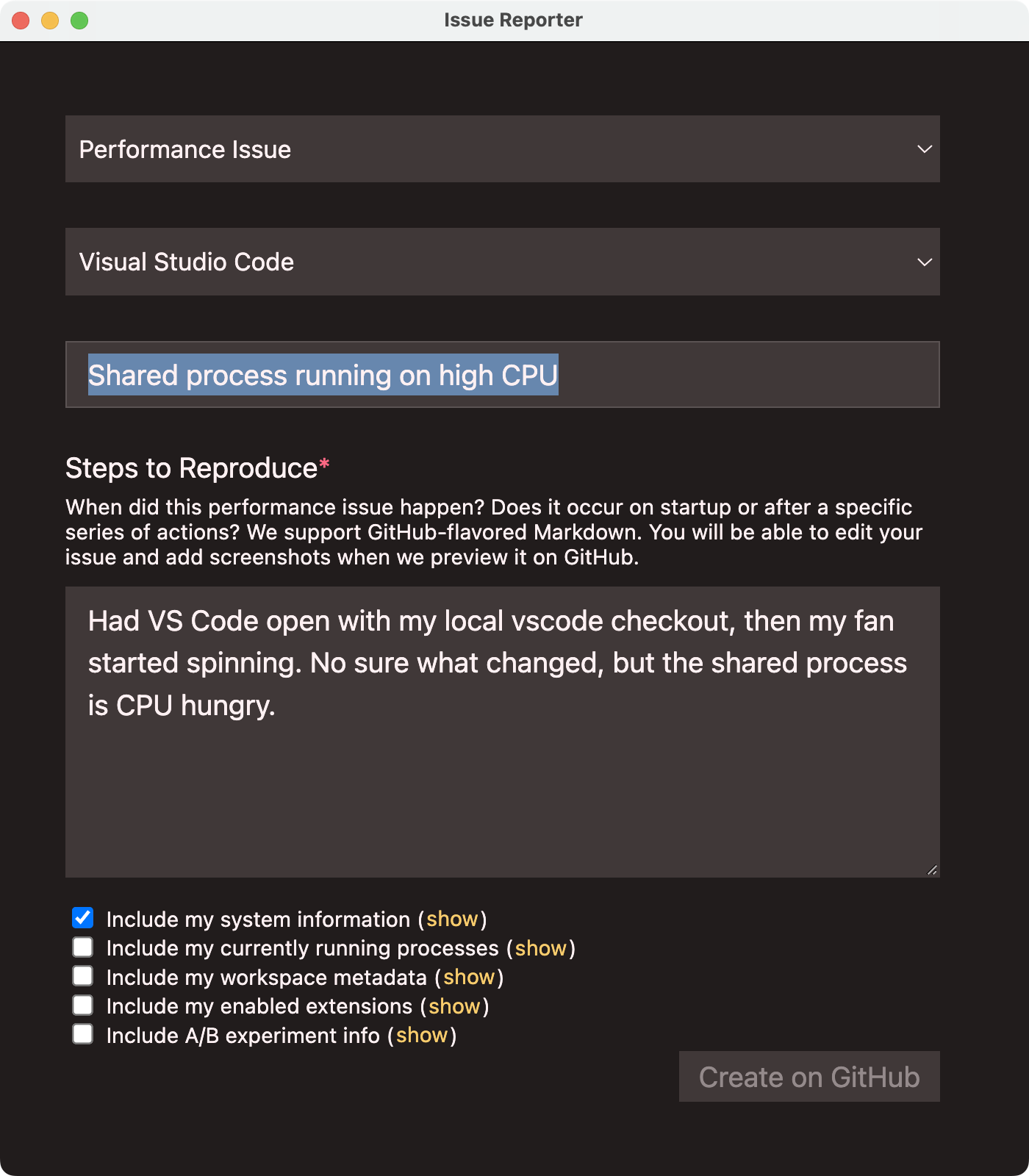 Shared process running on high CPU · Issue #149980 · microsoft/vscode · GitHub