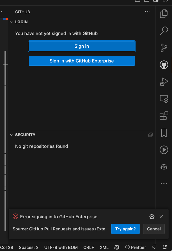 Azure Repo sign-in fails GH Enterprise error · Issue #4524 · microsoft/vscode-pull-request ...