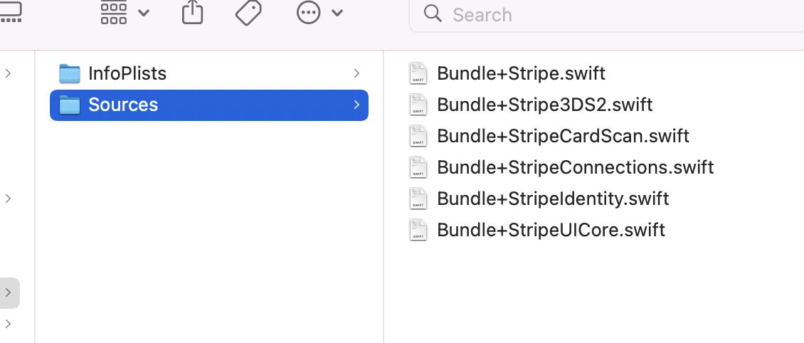 Bug: SPM error: Tuist doesn't generate the derived file Bundle+StripeCore for Stripe dependency ...