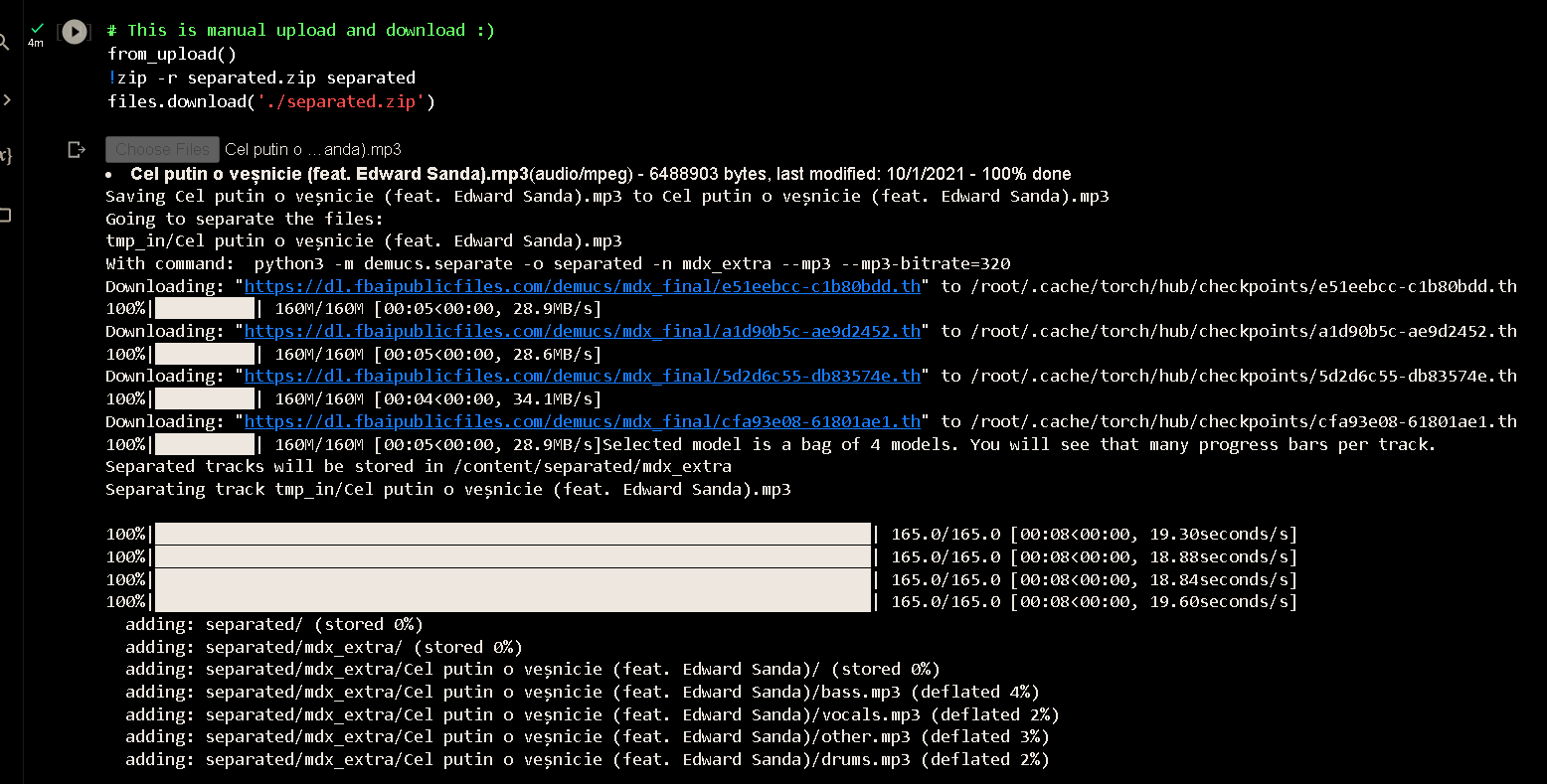 Colab Notebook - Not Downloading · Issue #247 · facebookresearch/demucs · GitHub