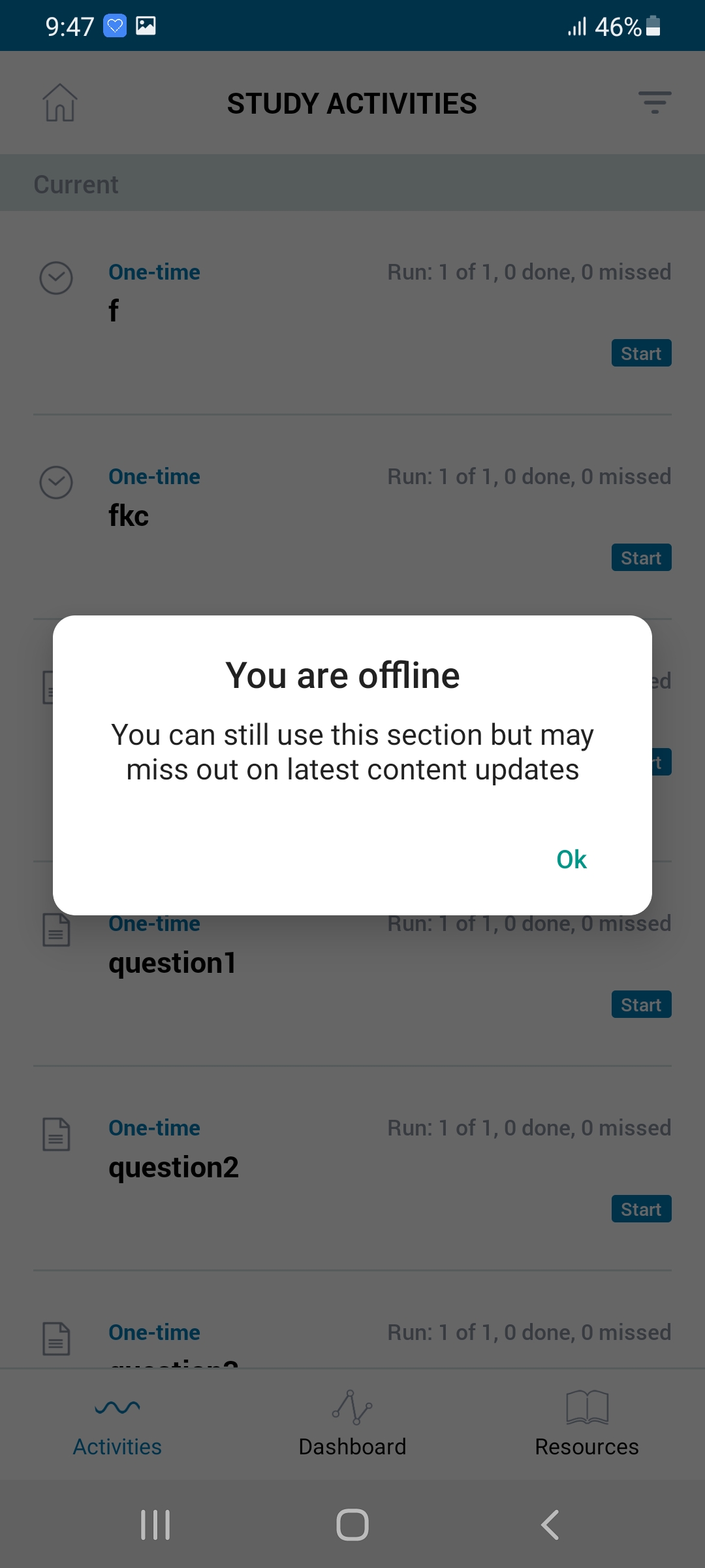 [Android] [Offline indicator] Enrollment flow > The following offline error message should get ...