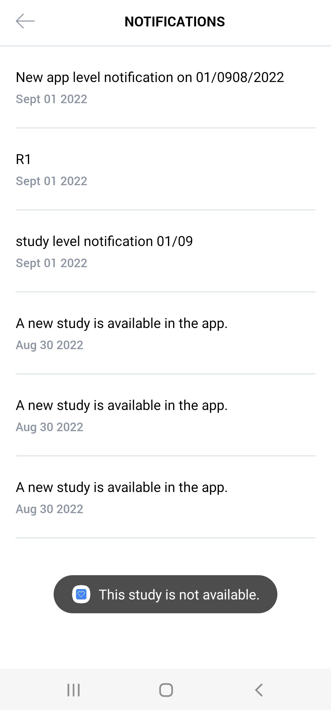[Android] Getting an error message when clicked on 'App level notifications' in the mobile app ...