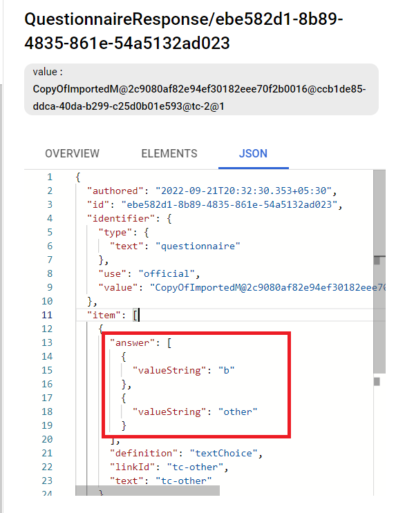 [Android] [FHIR] Questionnaire response > Display text is getting displayed when participant ...