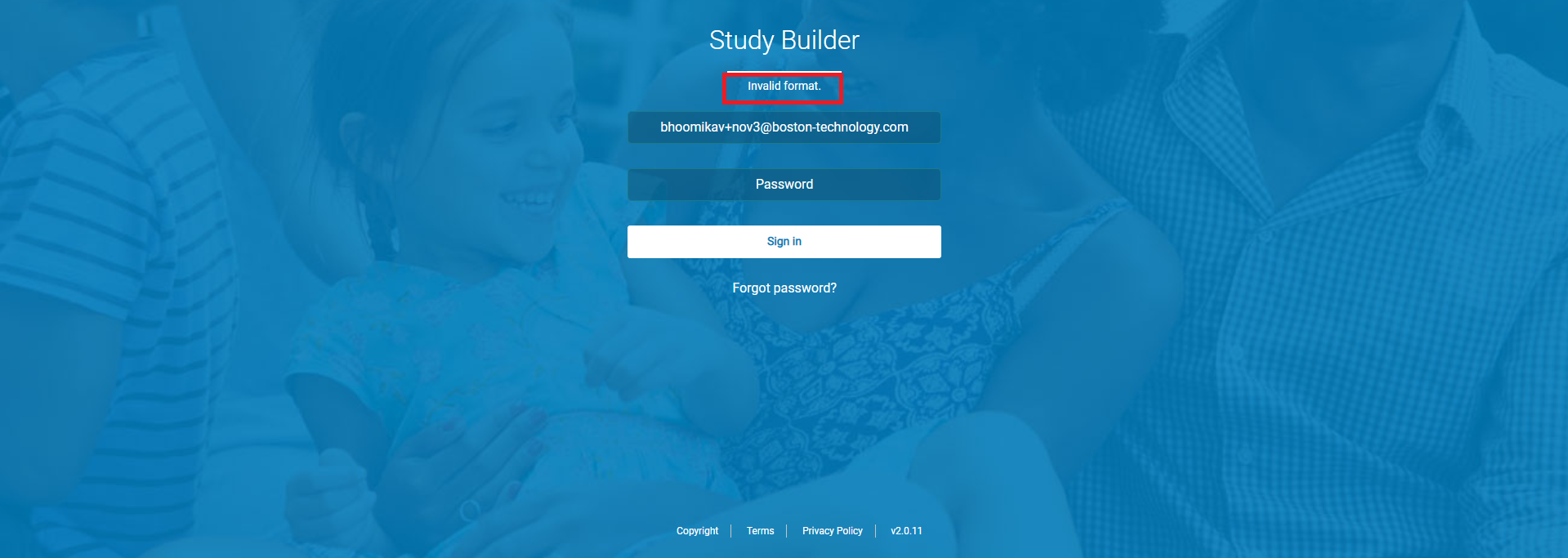 [IDP] [SB] Getting 'Invalid format' error when try to sign in study builder · Issue #5073 ...