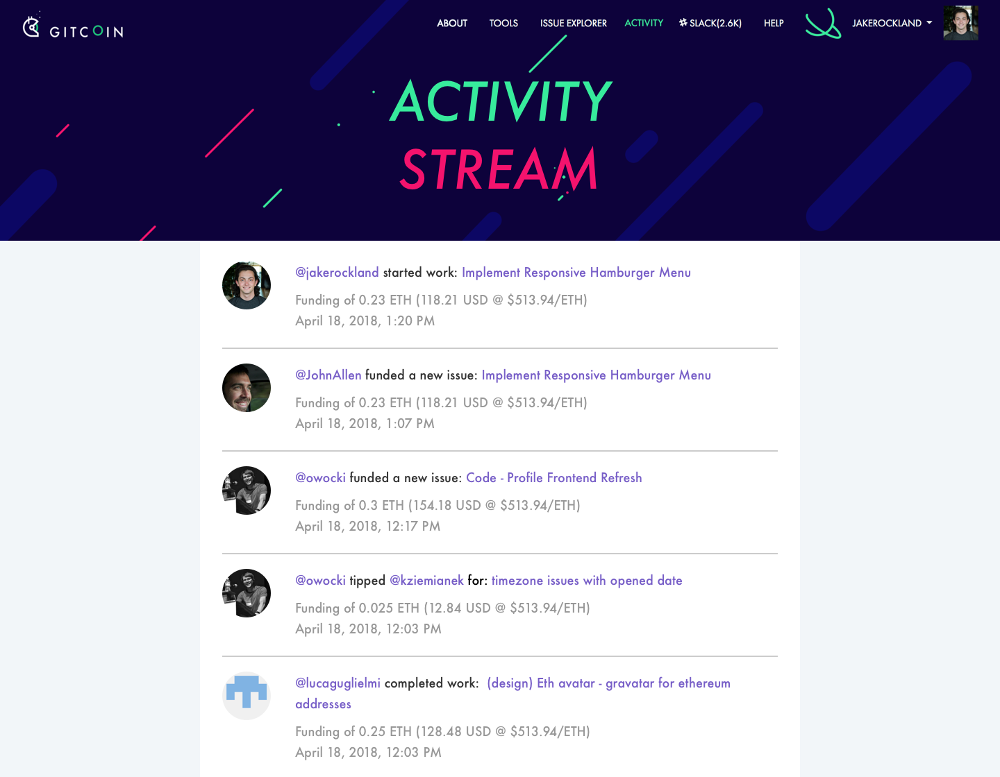 design - gitcoin.co/activity · Issue #804 · gitcoinco/web · GitHub