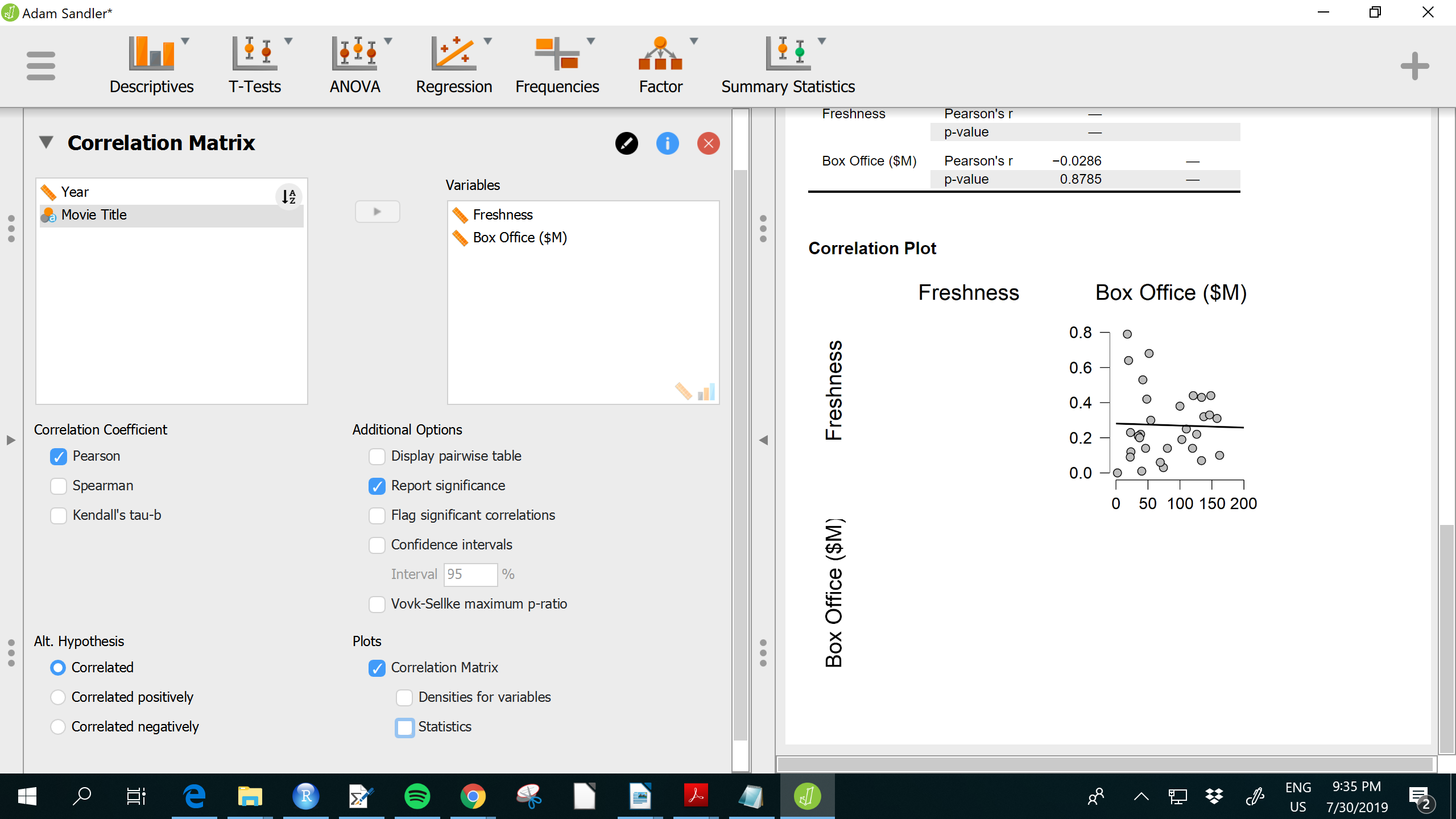 Simple scatterplot without matrix · Issue #298 · jasp-stats/jasp-issues · GitHub