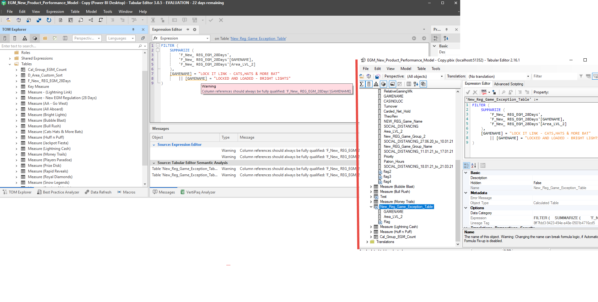 Columns not showing up on the table in Tab Editor 3 where as it does on ...