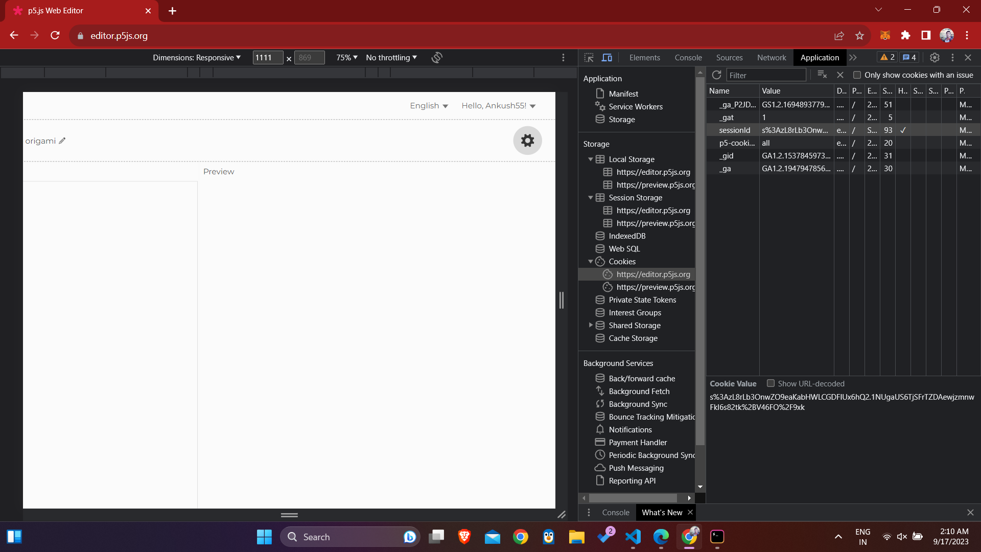 Login Session Still Persists Despite Logout · Issue #2449 · processing/p5.js-web-editor · GitHub