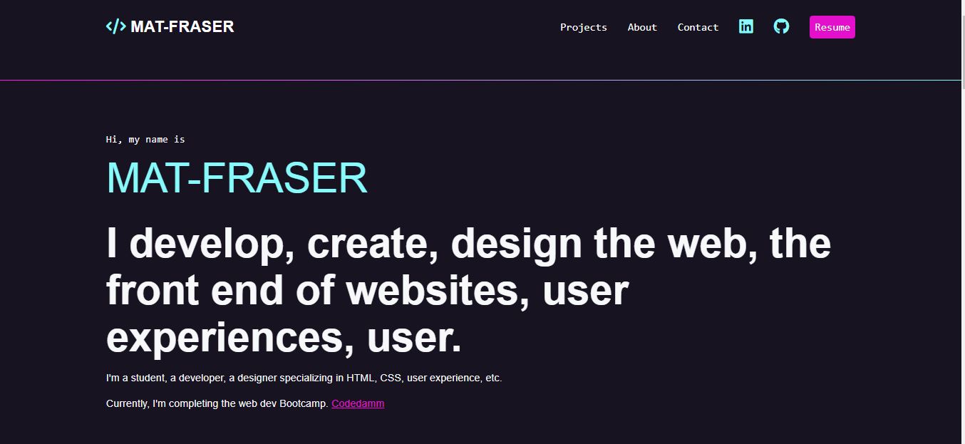 GitHub - Mat-Fraser/Portfolio-website-1.0