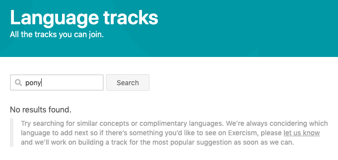 Exercism: Add a Pony language track · Issue #420 · ponylang/pony-tutorial · GitHub