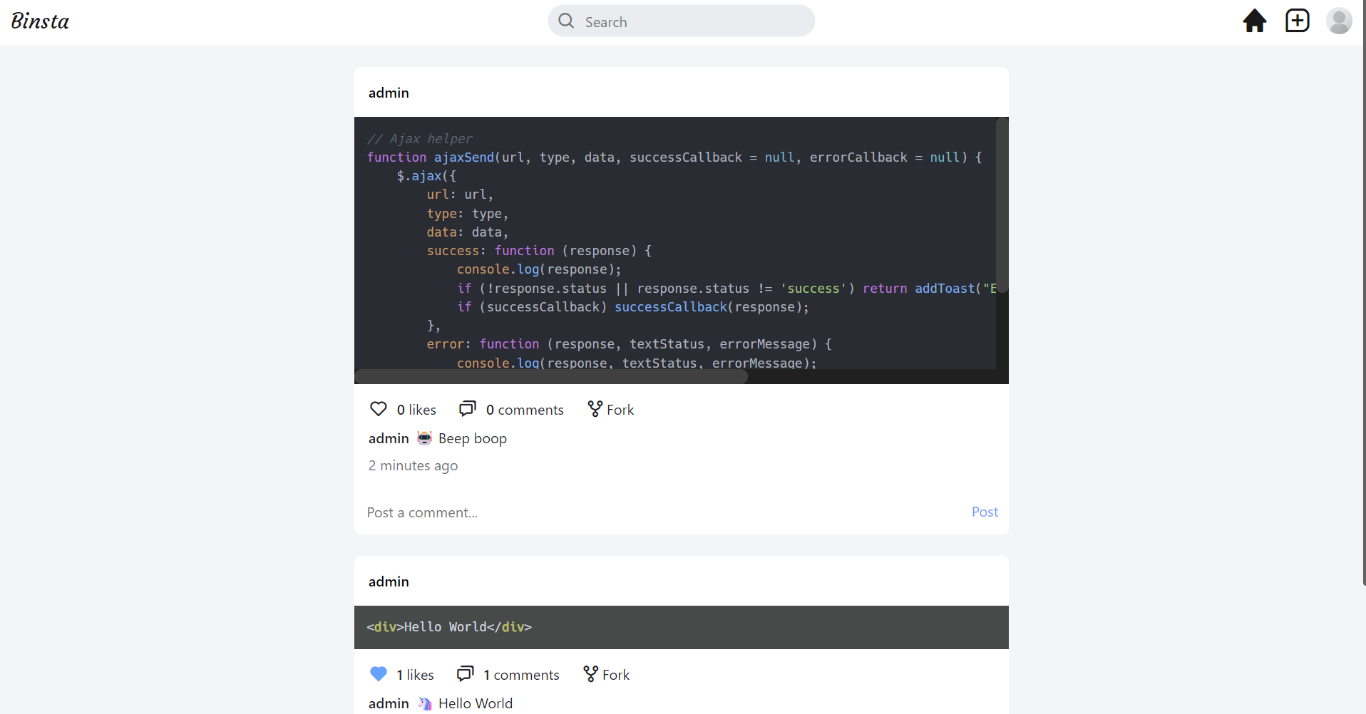 GitHub - zepheijmans/Binsta: A recreation of Instagram but with the goal to share code. I've ...