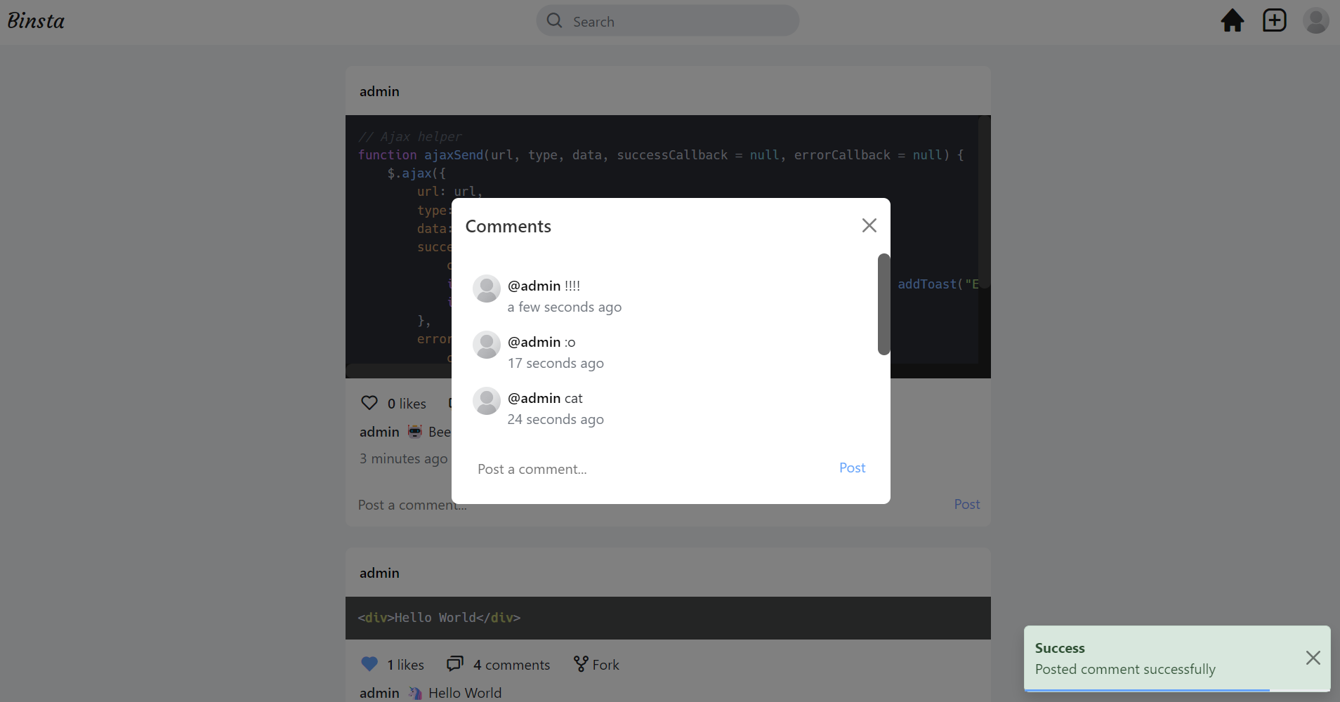 GitHub - zepheijmans/Binsta: A recreation of Instagram but with the goal to share code. I've ...