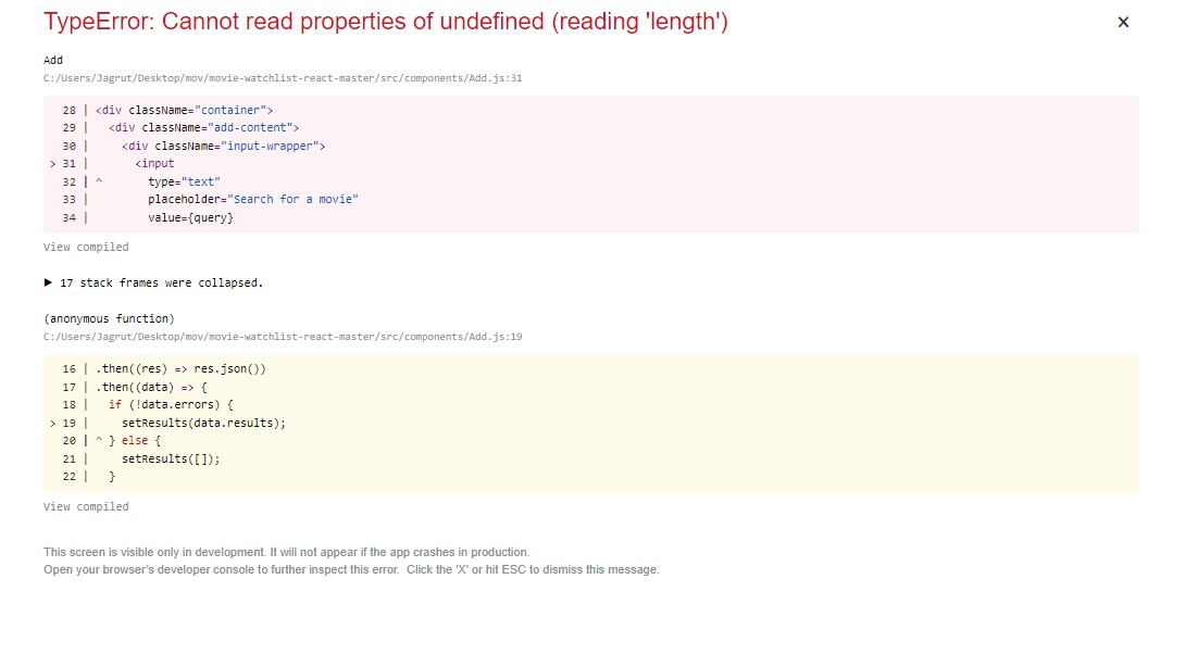 TypeError: Cannot read properties of undefined (reading 'length') · Issue #28 · MattDobsonWeb ...