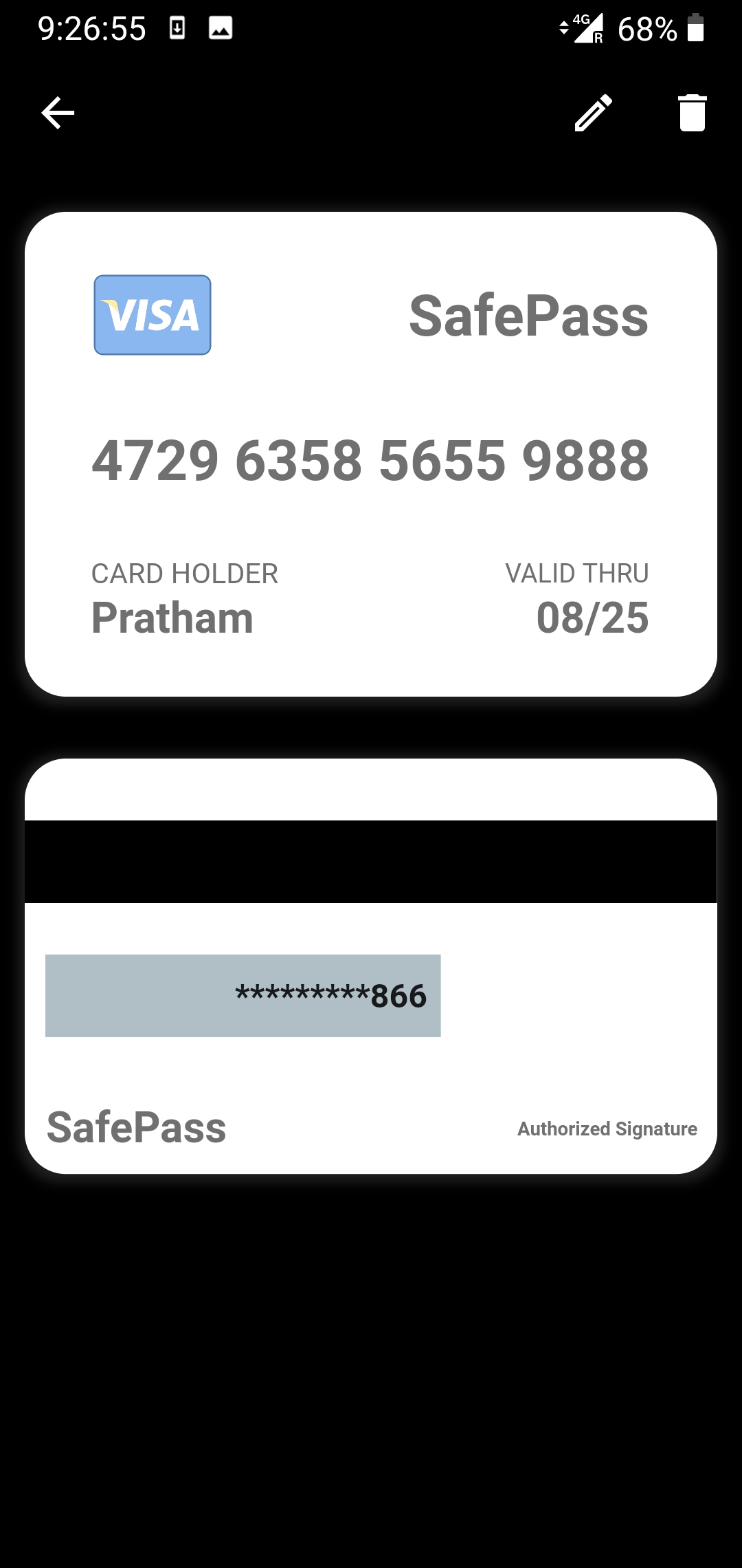 GitHub - prathamssaraf/SafePass: An App to save your Passwords and Card ...