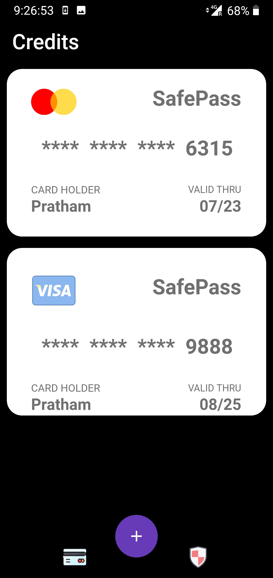 GitHub - prathamssaraf/SafePass: An App to save your Passwords and Card ...