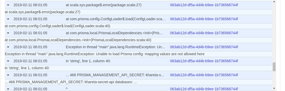 Unable to load Prisma config: mapping values are not allowed here · Issue #4032 · prisma/prisma1 ...