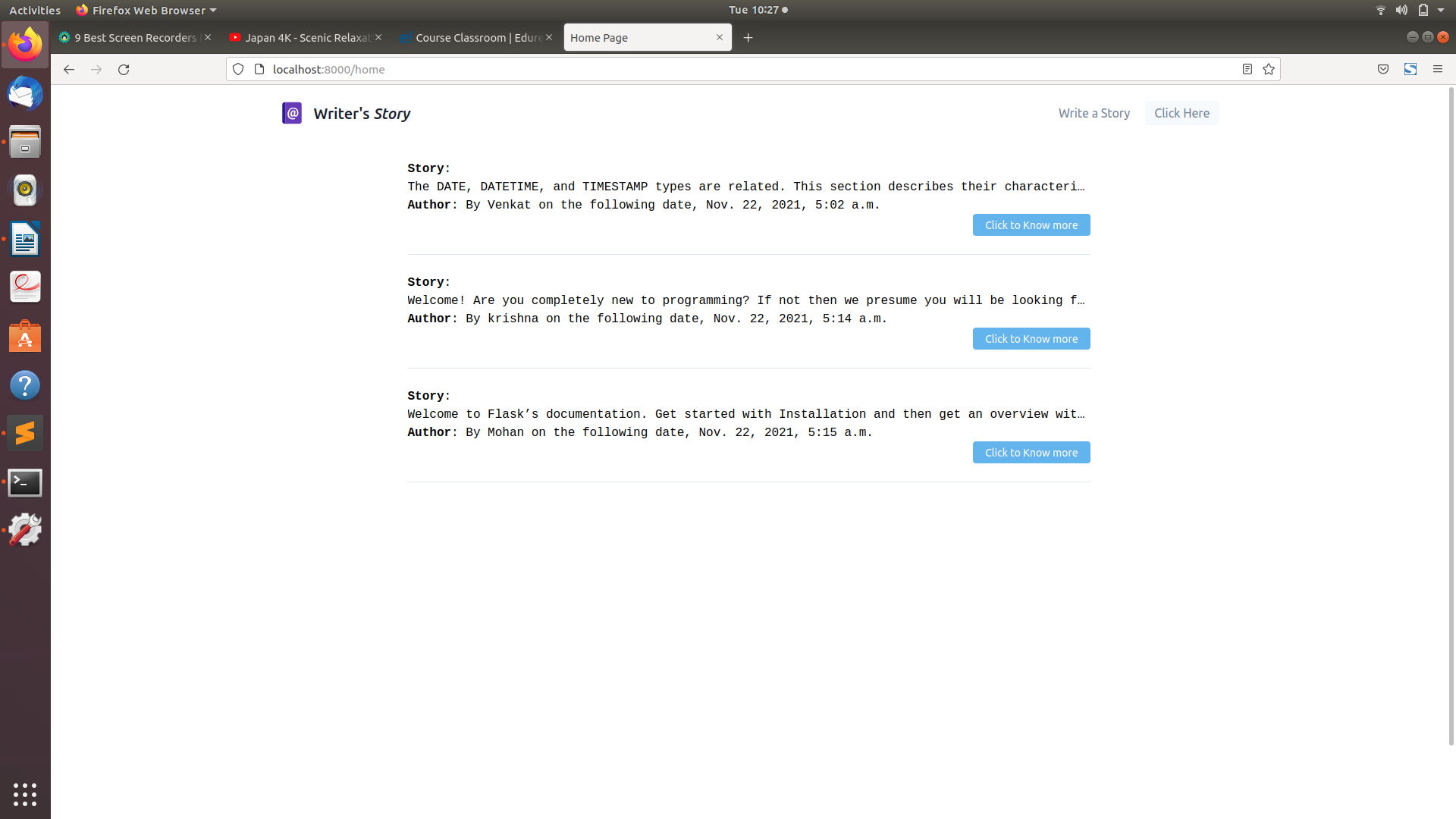 GitHub - TirumalaKrishnaMohanG/Writers-Blog