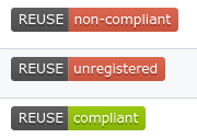Discuss changing badge color on reuse API to something different for "unregistered" versus ...