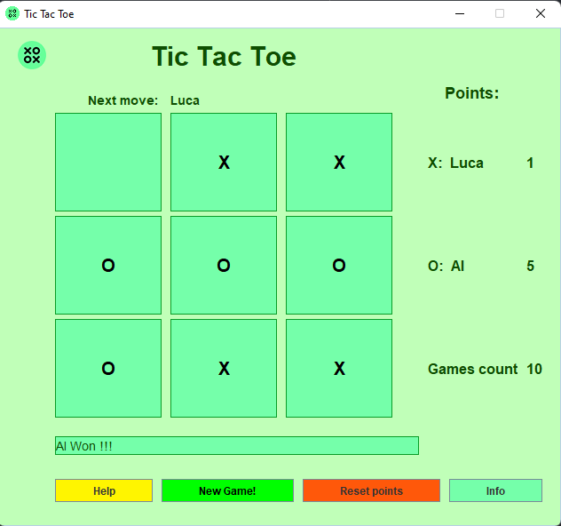 Github Luca X64 Tictactoe Tictactoe With Java Swing And Ia