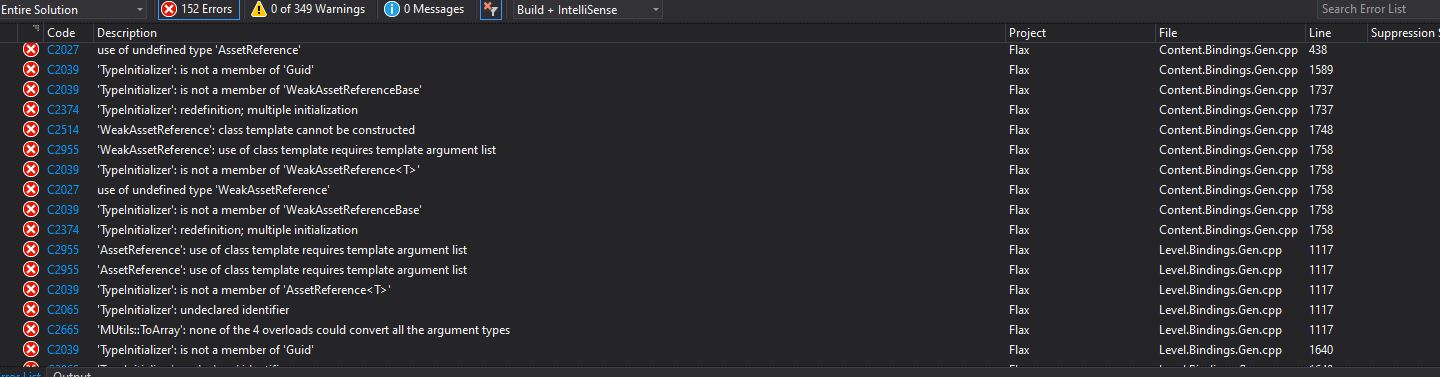 Visual Studio 2019 compile error · Issue #554 · FlaxEngine/FlaxEngine · GitHub