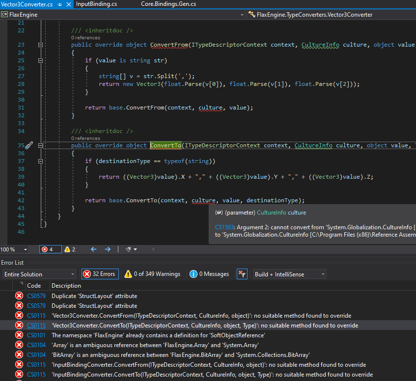 Visual Studio 2019 compile error · Issue #554 · FlaxEngine/FlaxEngine · GitHub