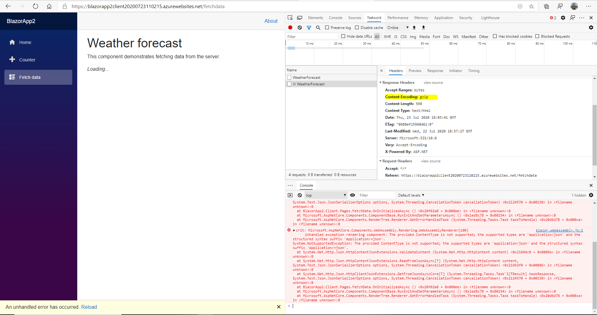 Blazor Hosted WASM not being able to call the Backend when published to Azure · Issue #24214 ...