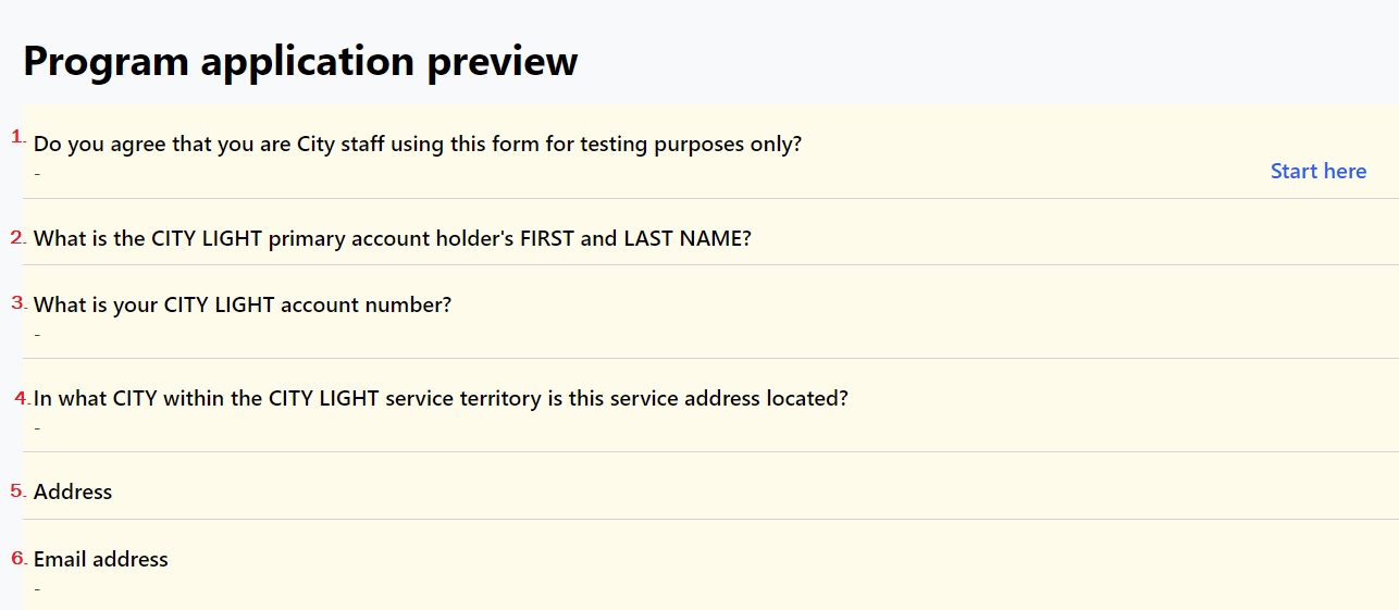 Number or Outline the Application Preview List · Issue #1619 · civiform/civiform · GitHub