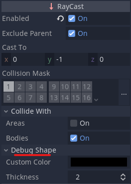 RayCast debug shape culled by Rooms and Portals (when Visible Collision Shapes is enabled ...