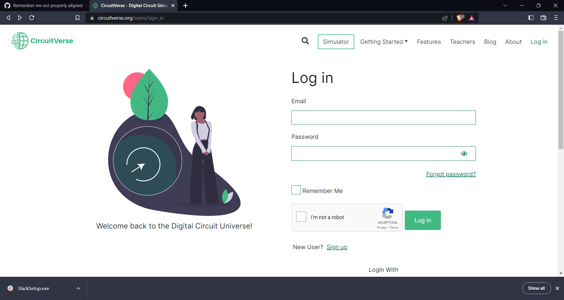 Remember me not properly aligned · Issue #3462 · CircuitVerse/CircuitVerse · GitHub