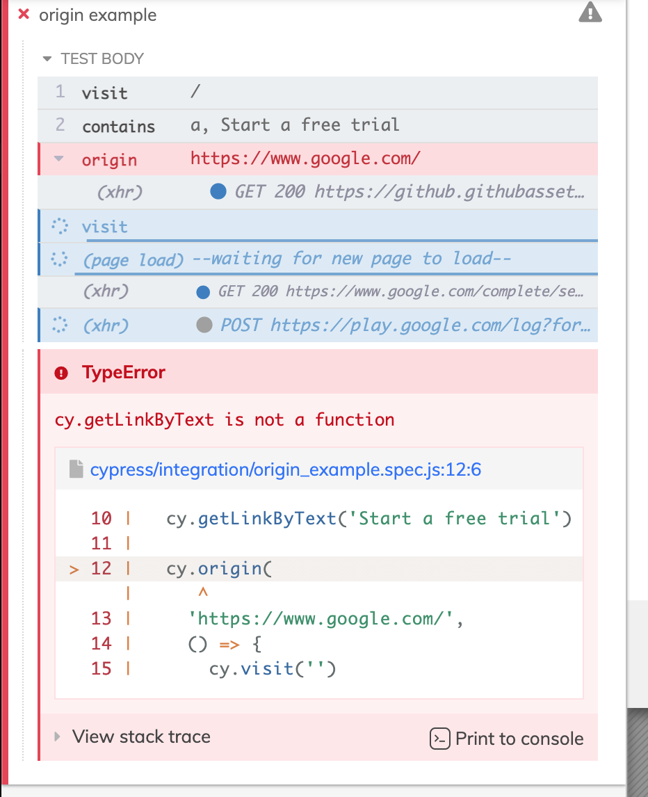 cy.origin doesn't support custom commands · Issue #21264 · cypress-io/cypress · GitHub
